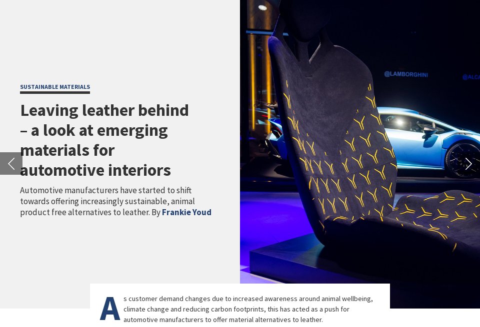 Leaving leather behind – a look at emerging materials for automotive ...