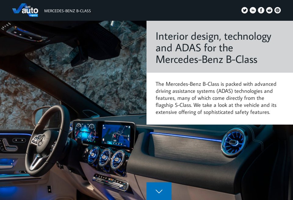 Interior design, technology and ADAS for the Mercedes-Benz B-Class ...