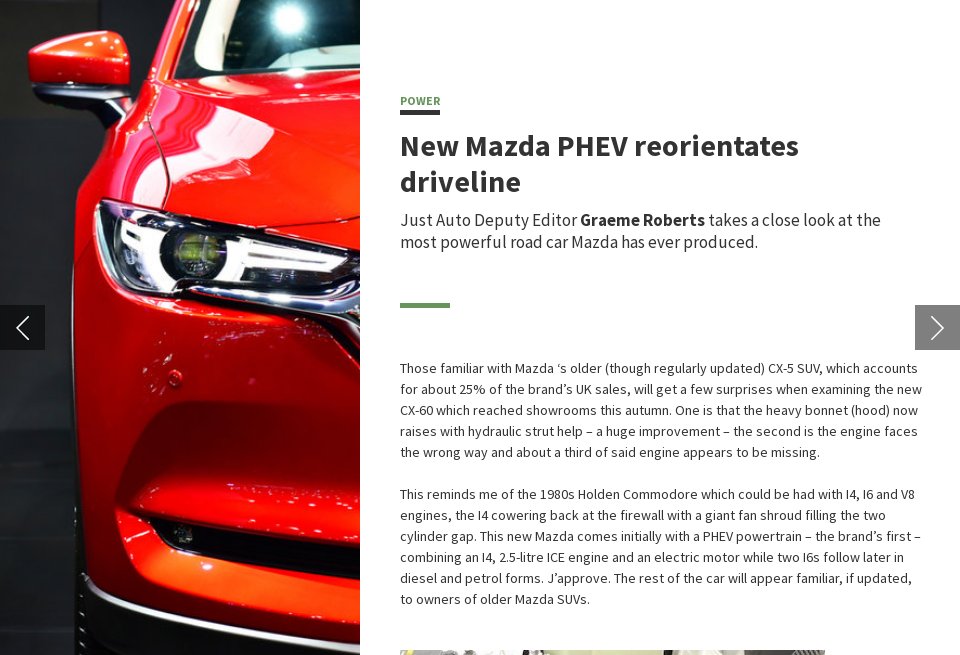 New Mazda PHEV reorientates driveline - Just Auto magazine | Issue 16 ...