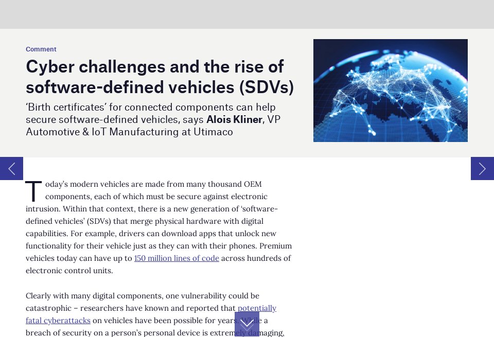Cyber challenges and the rise of software-defined vehicles (SDVs ...