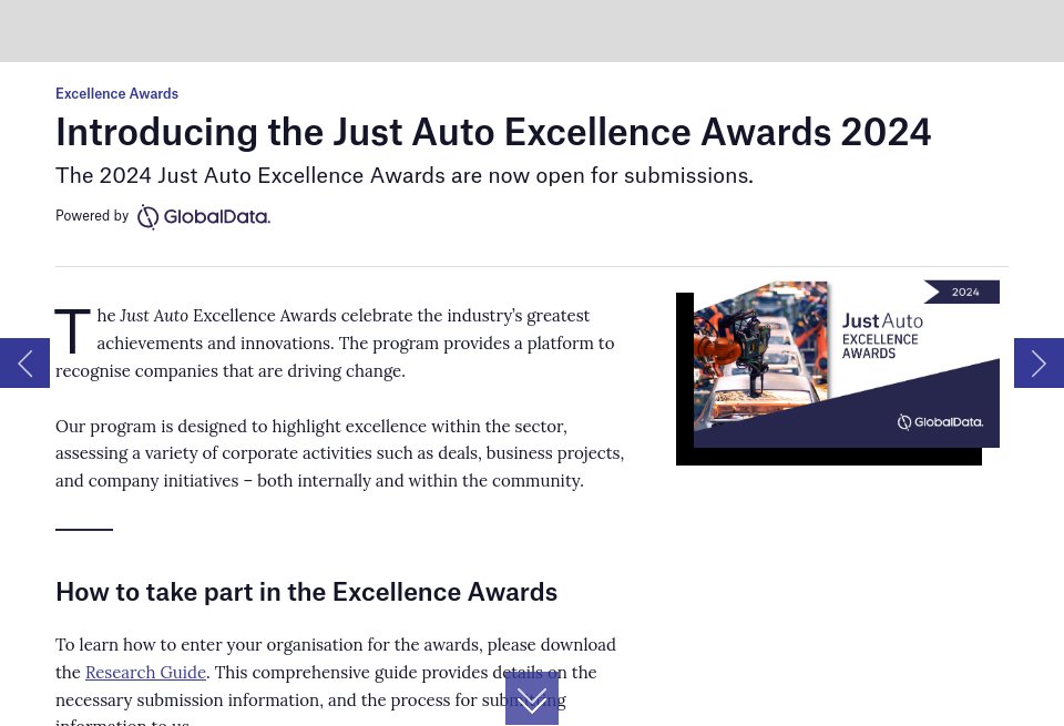 Introducing the Just Auto Excellence Awards 2024 - Just Auto magazine ...