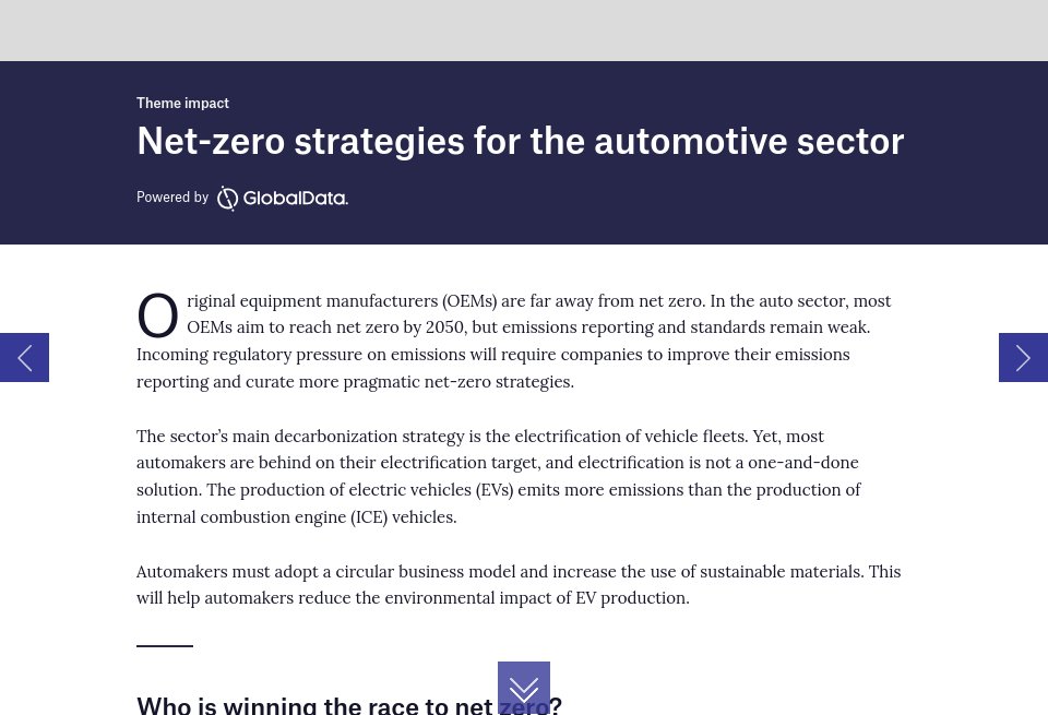 Net-zero strategies for the automotive sector - Just Auto magazine ...