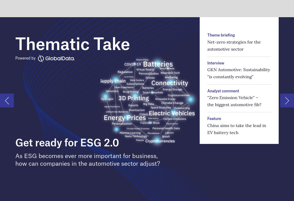 Theme timeline: the past, present and future of ESG - Just Auto ...