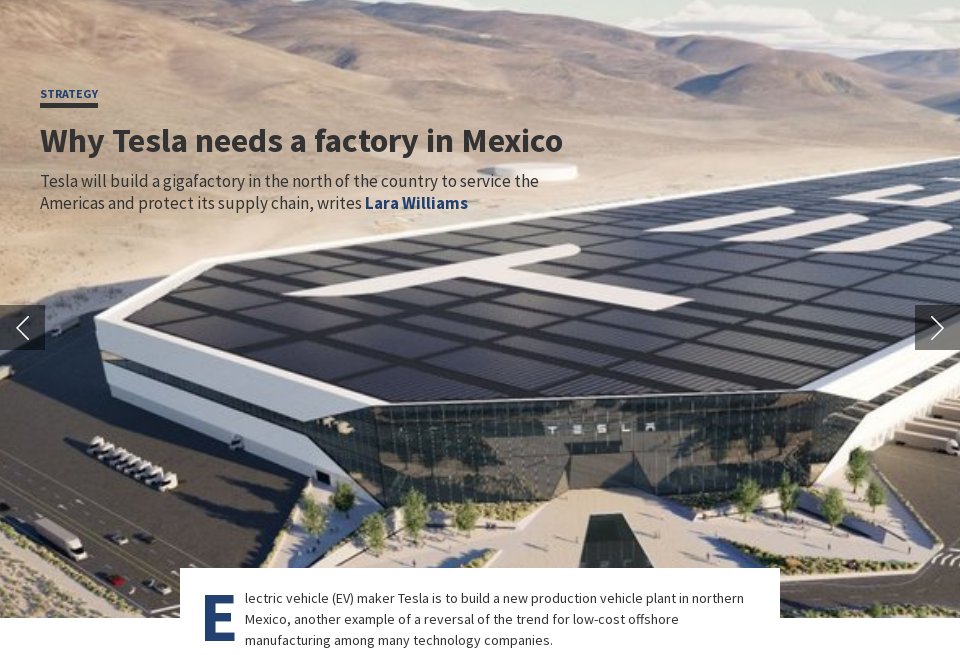 Why Tesla needs a factory in Mexico - Just Auto magazine | Issue 17 ...