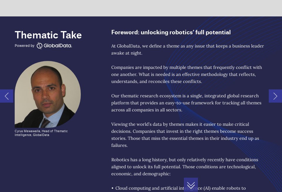 Foreword: unlocking robotics’ full potential - Just Auto magazine ...